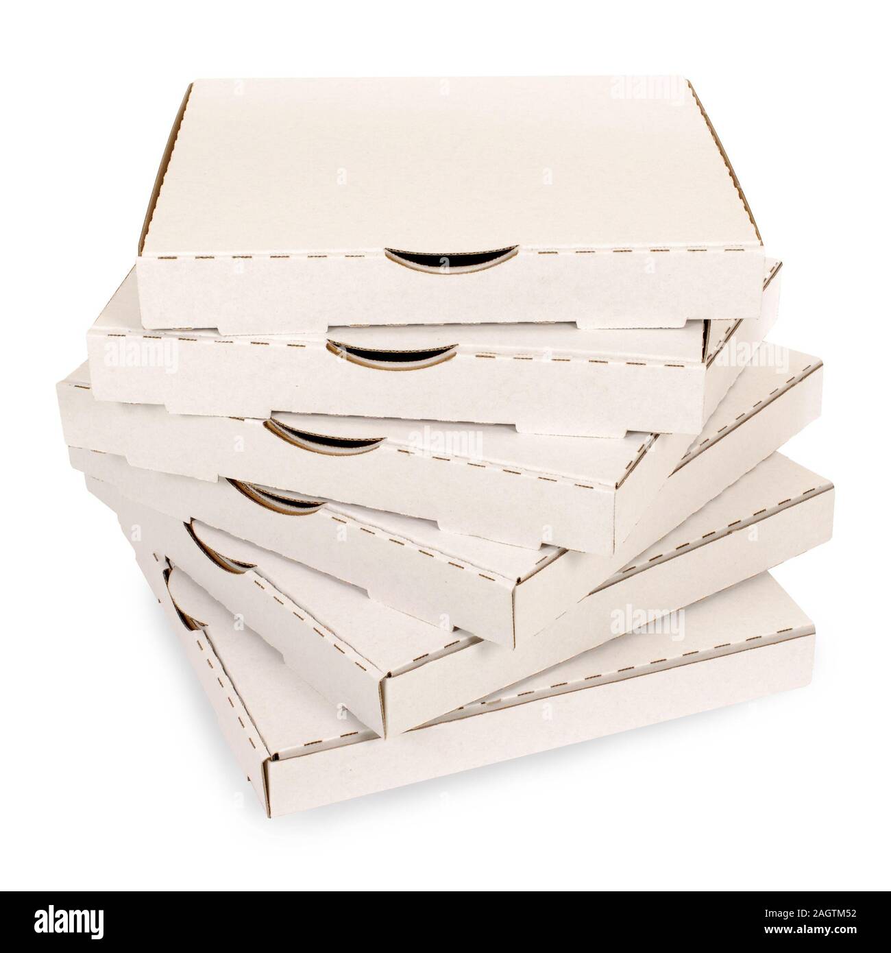 Small stack of blank pizza boxes isolated on a white background Stock ...