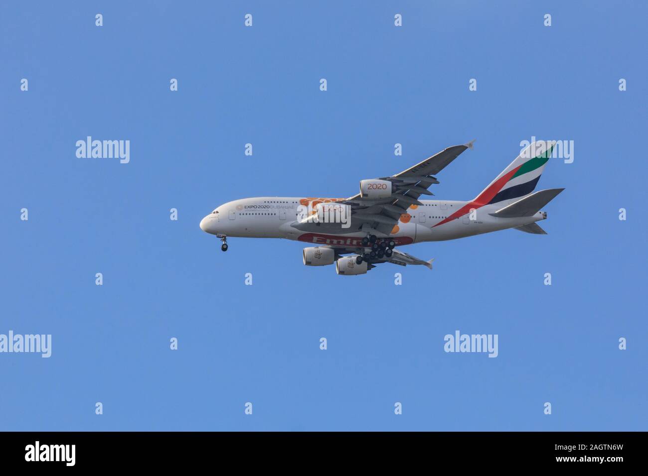 Emirates airline bespoke Expo 2020 Dubai orange ‘opportunity’ decal on ...