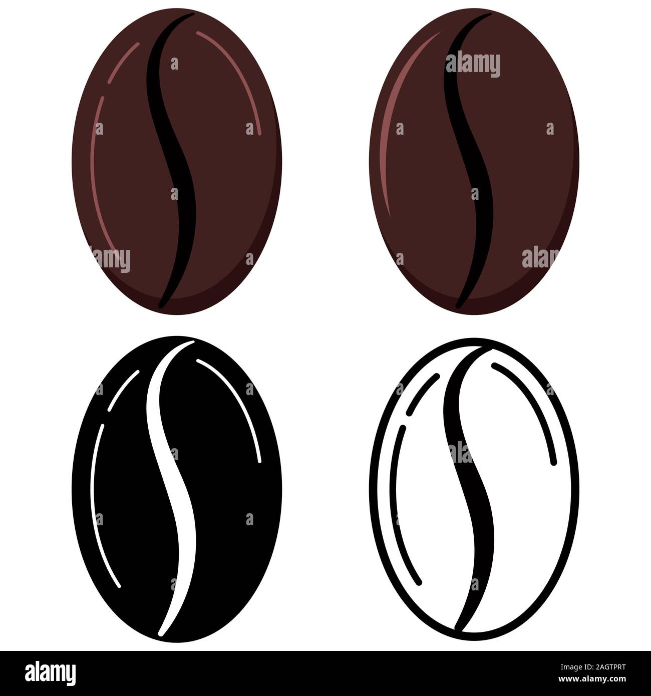 Coffee grains logo icon set isolated on white background Stock Vector ...