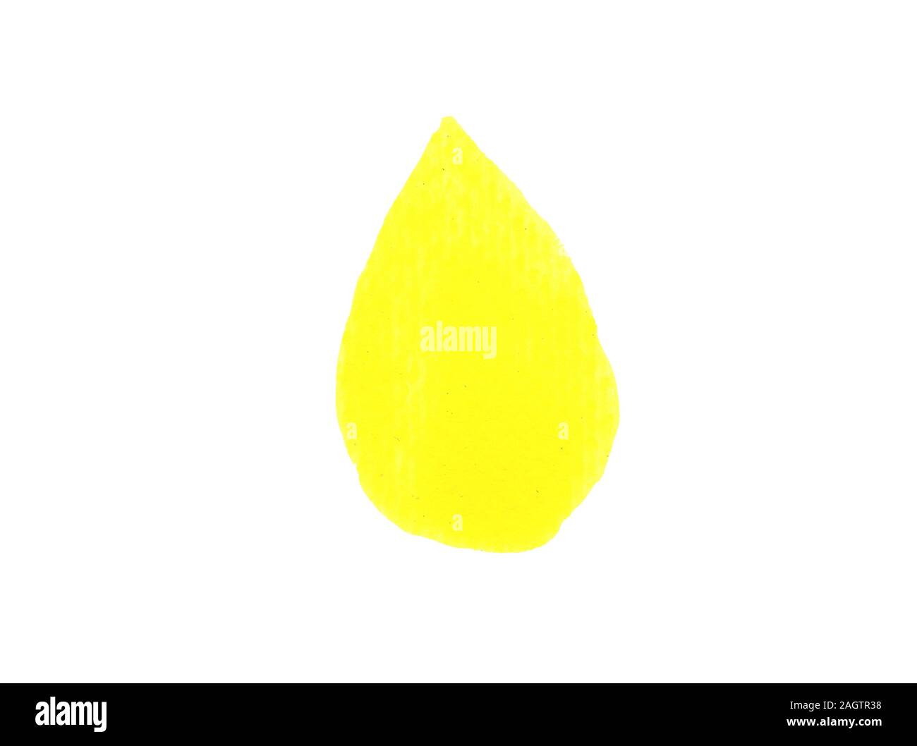 Yellow water drop. Hand drawing watercolor sketch. Colorful ...