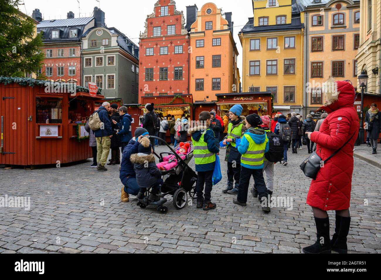 Sweden, Stockholm, December 18, 2019: Christmas atmosphere of the city ...