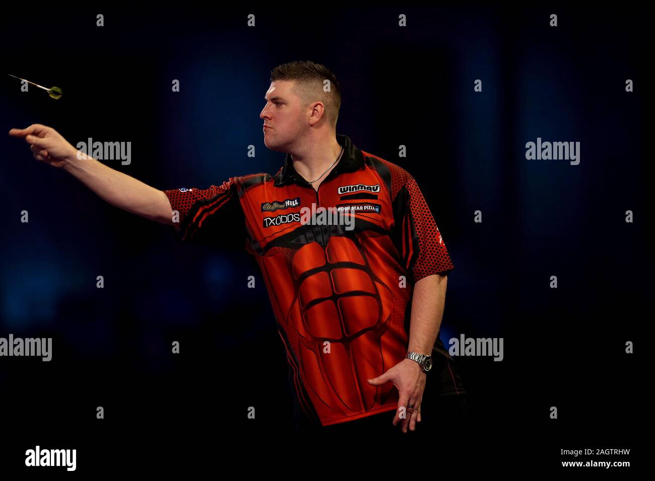 Daryl Gurney in action during day nine of the William Hill World ...