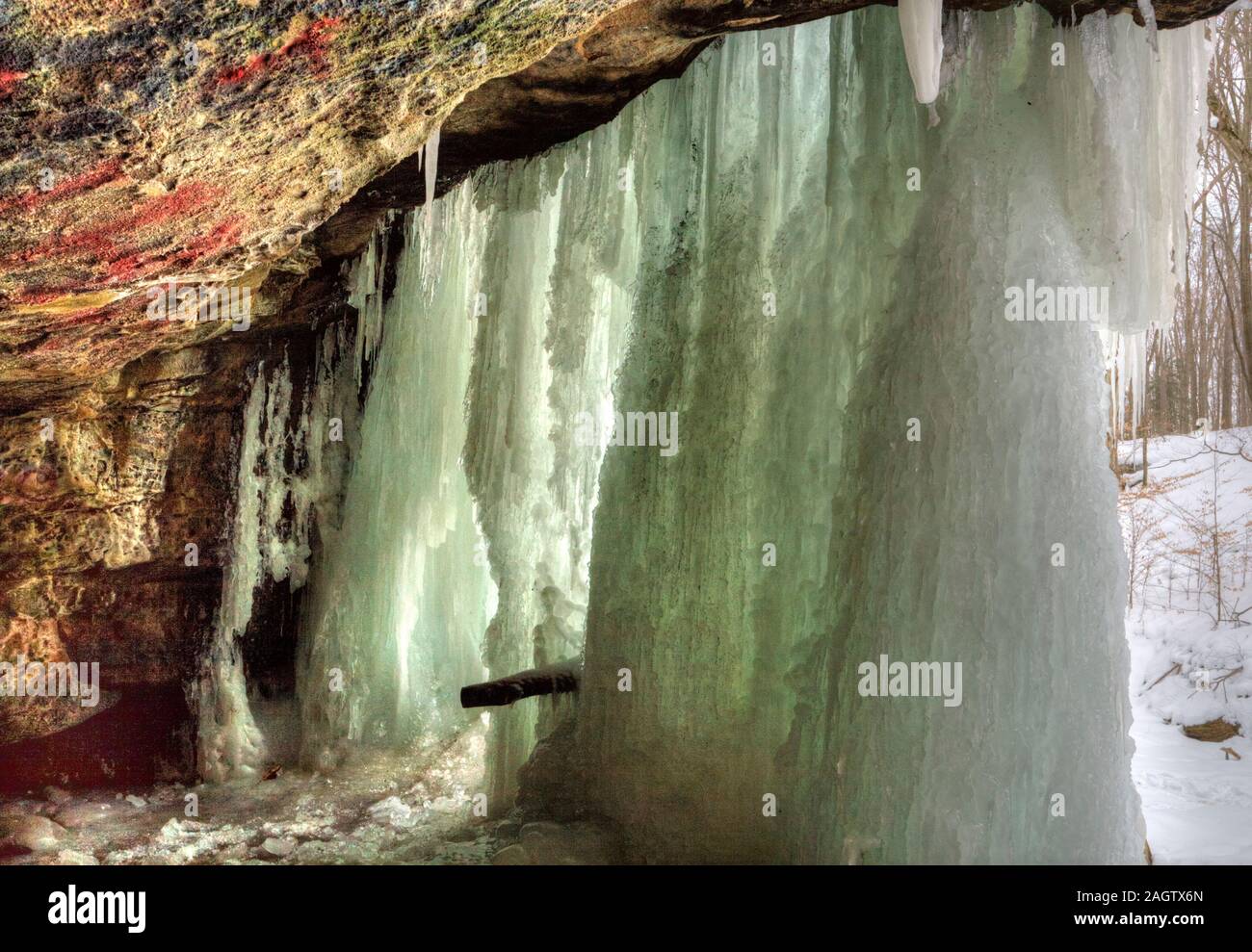 Graffiti Falls in Winter, Ohio Stock Photo - Alamy