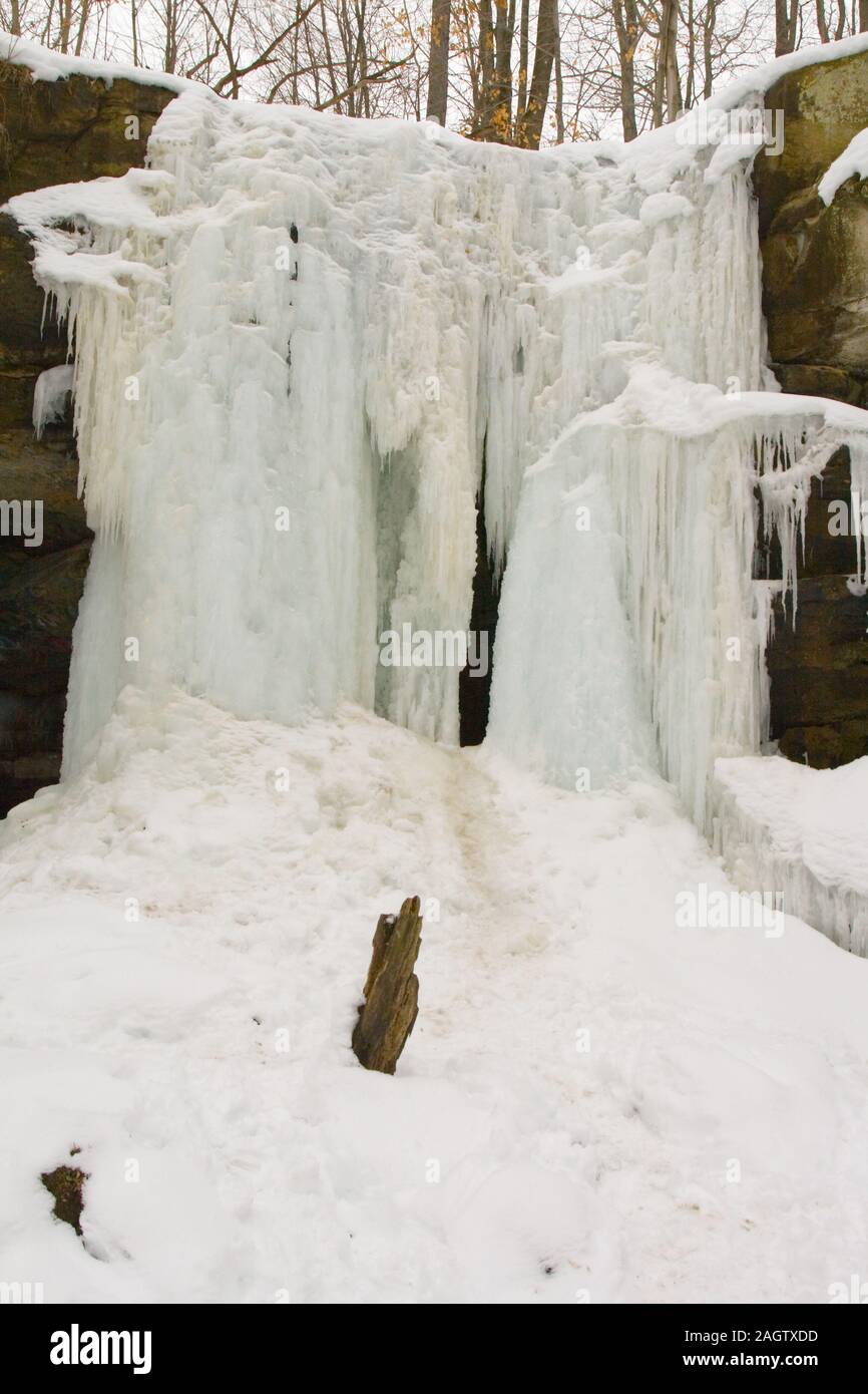 Graffiti Falls in Winter, Ohio Stock Photo - Alamy