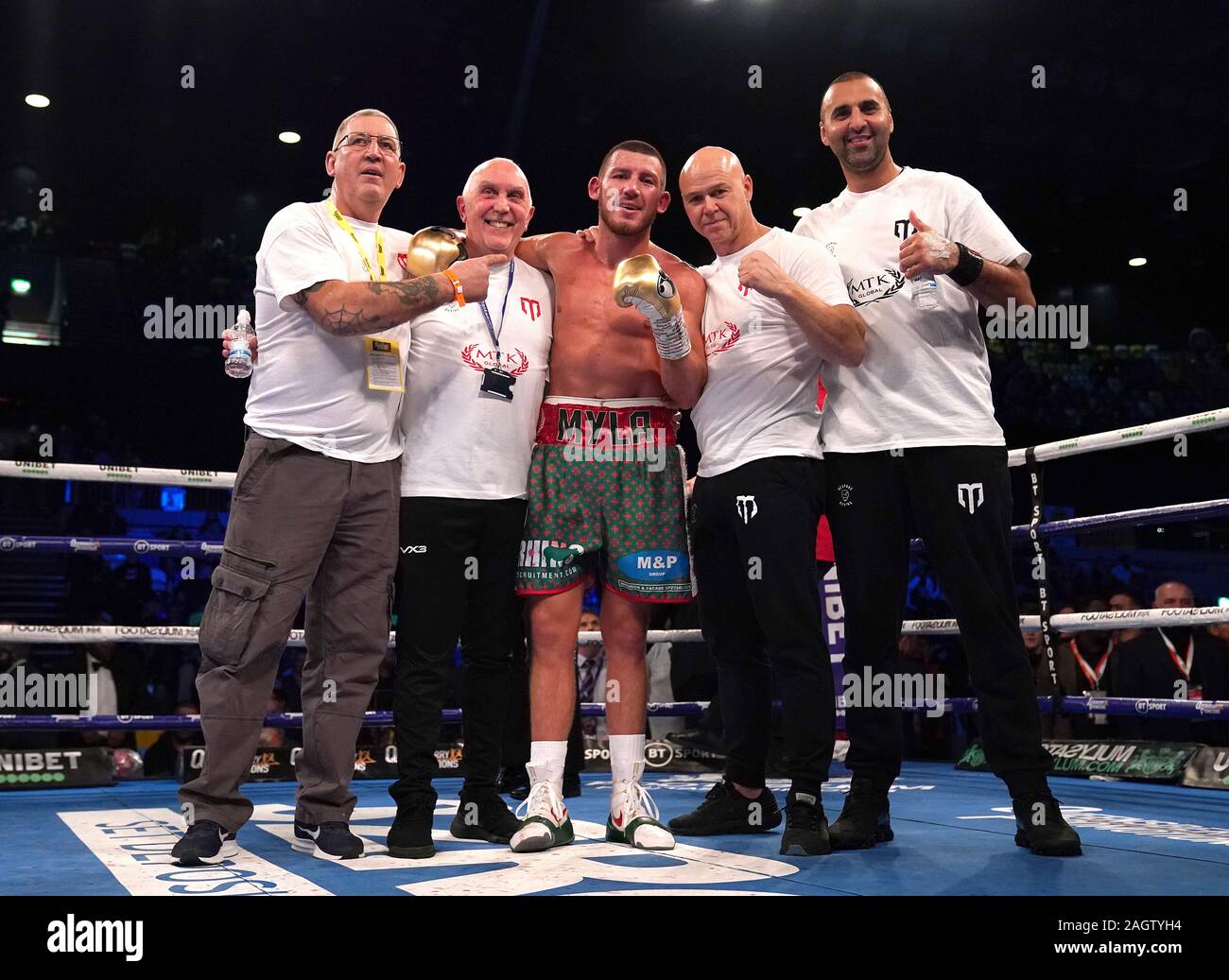 Liam Williams (centre) celebrates winning against Alantez Fox in the ...