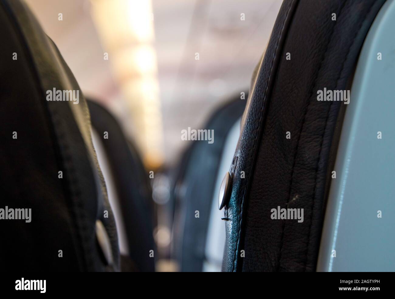 A passenger view from onboard a typical European airline Stock Photo ...
