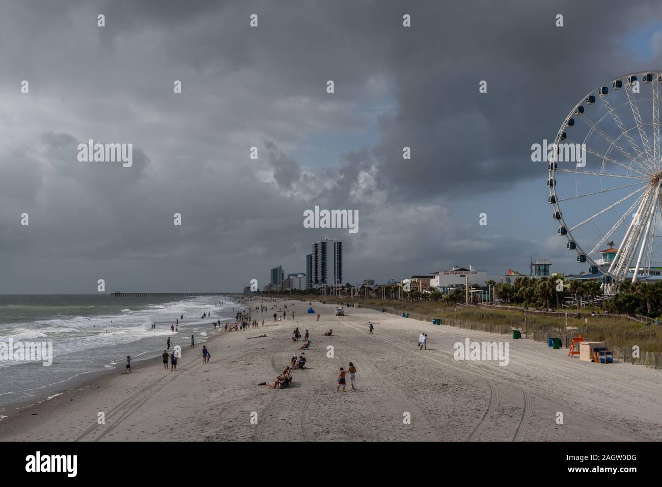 Scenic panoramic Myrtle Beach view under dramatic Stock Photo - Alamy