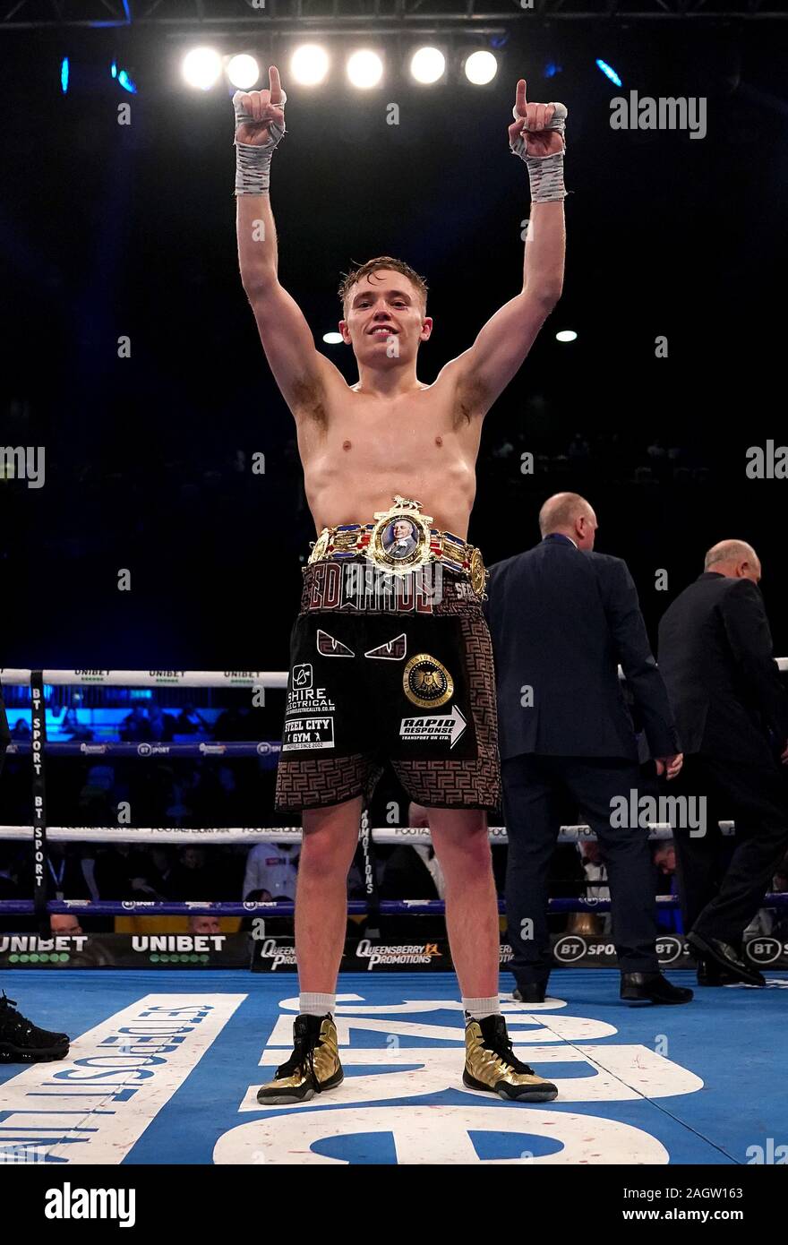 Sunny Edwards celebrates victory over Marcel Braithwaite in the British ...