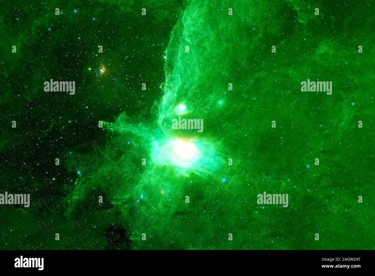 Beautiful nebula of green color. Elements of this image were furnished ...