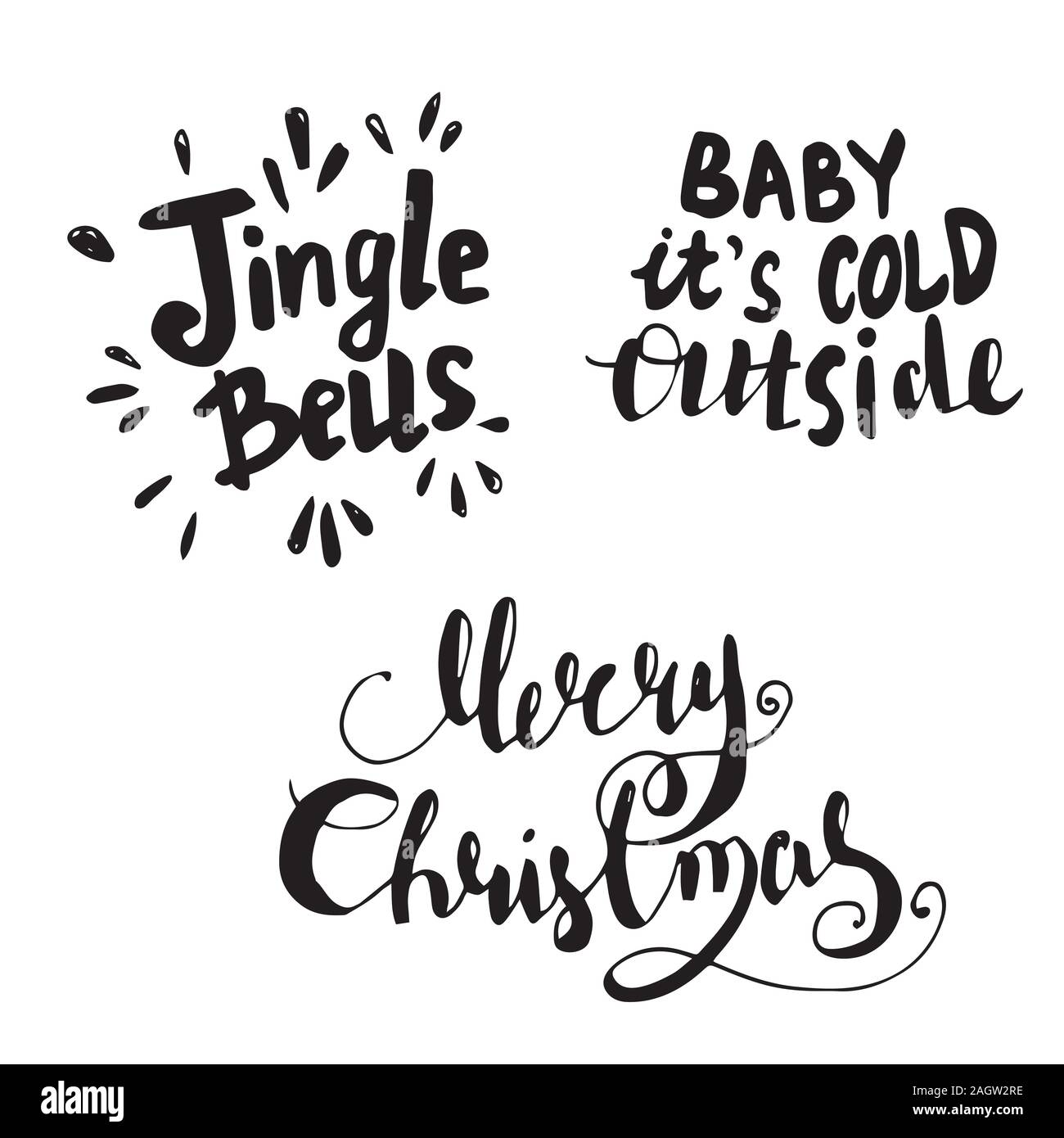 Set of Christmas lettering handwritten Stock Vector Image & Art - Alamy