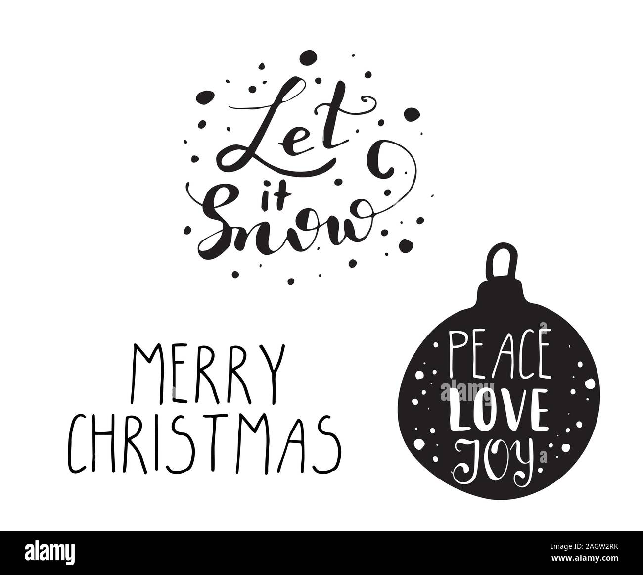 Set of Christmas lettering handwritten Stock Vector Image & Art - Alamy