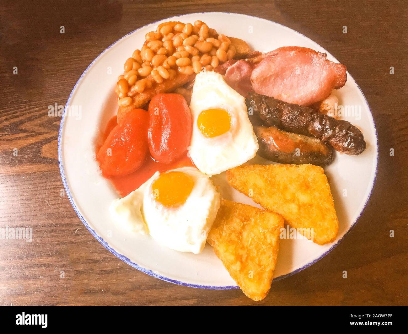 A delicious, greasy spoon, traditional British full English fry up ...