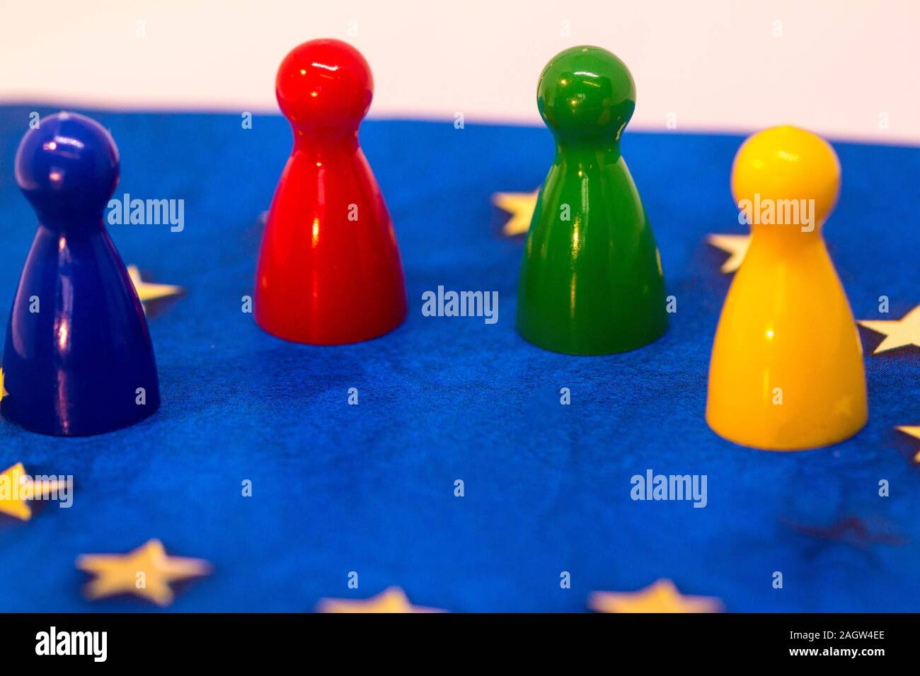 Coloured counters to signify the different political parties in the ...