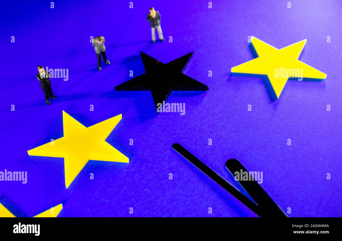 An EU clock representing the countdown until Brexit Stock Photo - Alamy