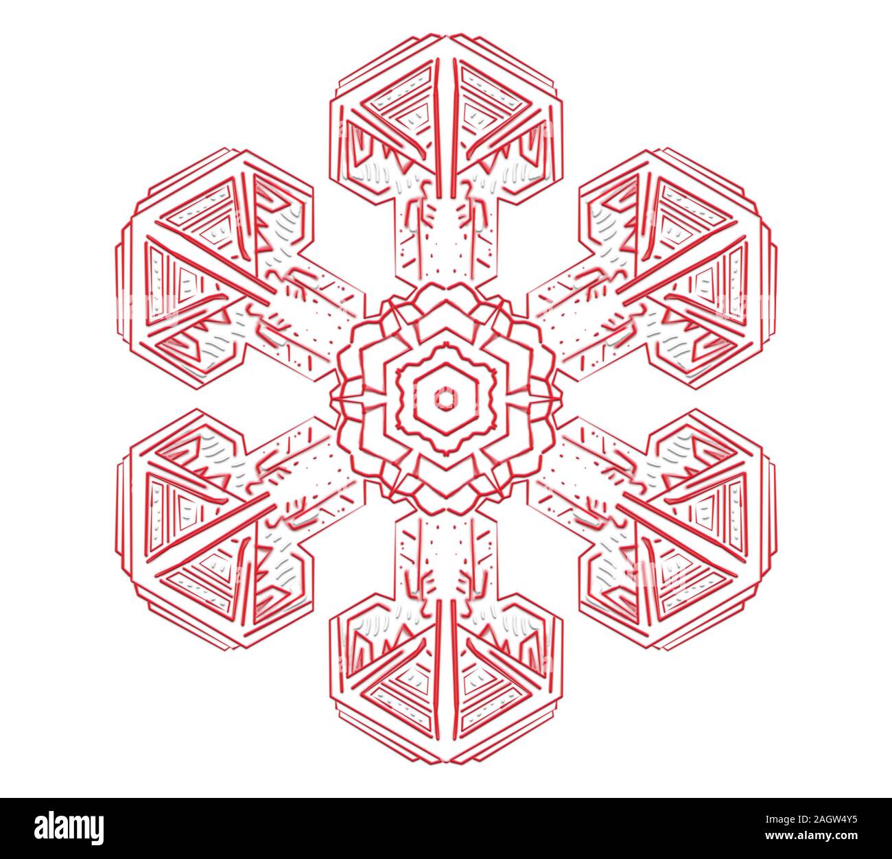 One snowflake on a white background, illustration Stock Photo - Alamy
