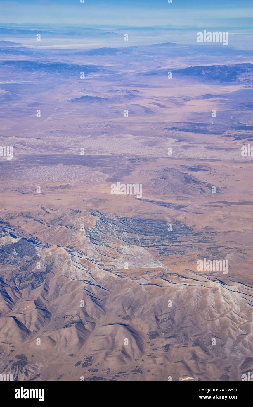 Colorado Rocky Mountains Aerial view from airplane of abstract ...