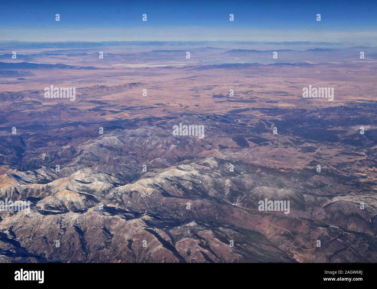 Colorado Rocky Mountains Aerial view from airplane of abstract ...