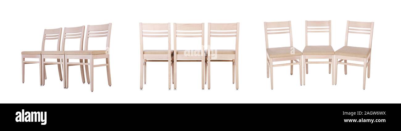 The row of chairs isolated on the white Stock Photo - Alamy