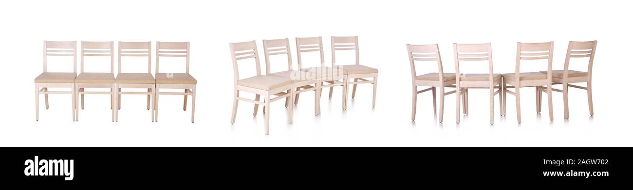 The set of chairs isolated on white Stock Photo - Alamy