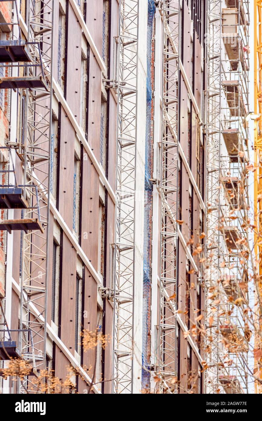 Scaffolding in a building under construction Stock Photo - Alamy