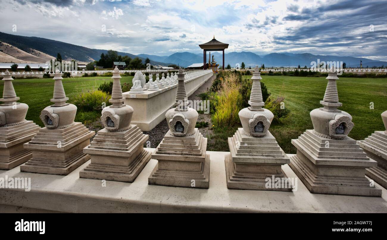 Views of the Garden of One THousand Buddhas in western Montana Stock ...