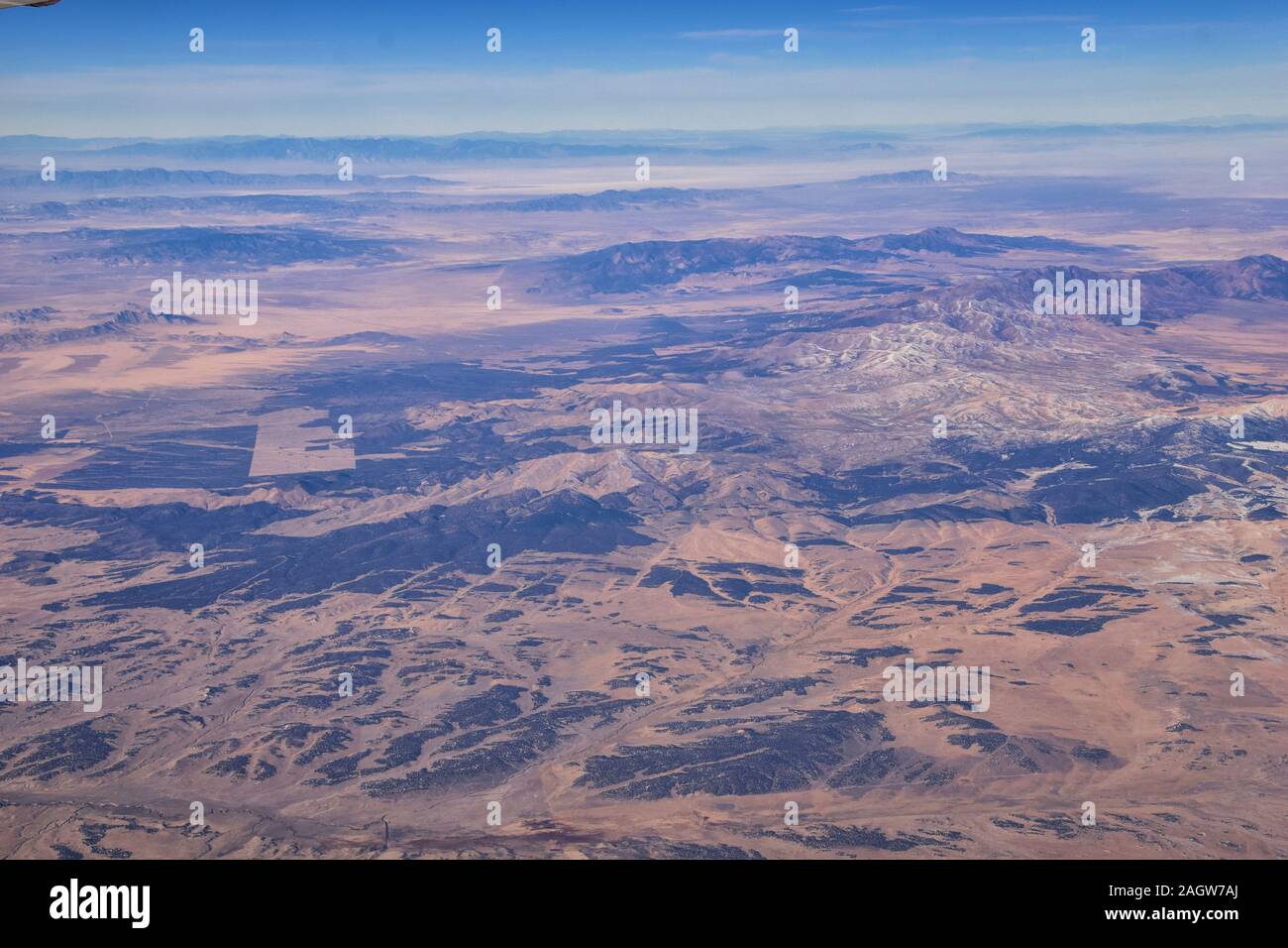 Colorado Rocky Mountains Aerial view from airplane of abstract ...