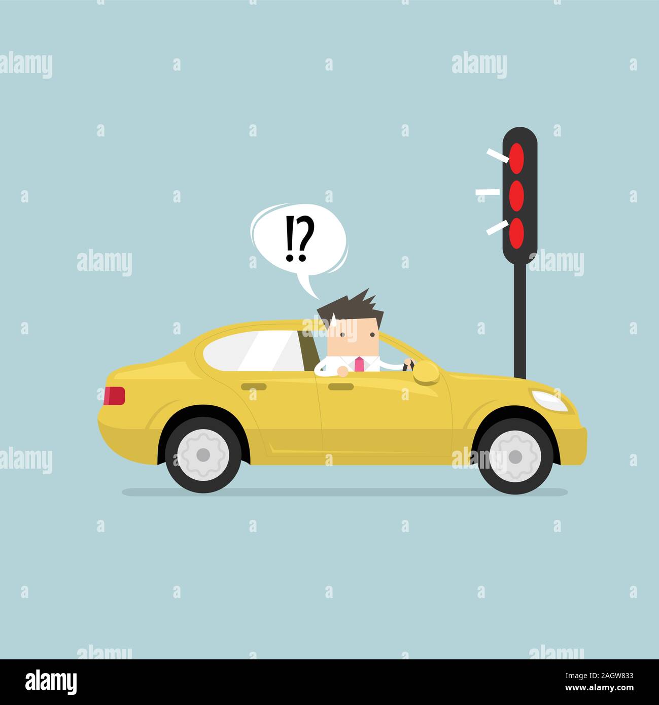 Businessman confusing with red traffic light. vector Stock Vector Image ... Businessman confusing with red traffic light. vector Stock Vector Image ...