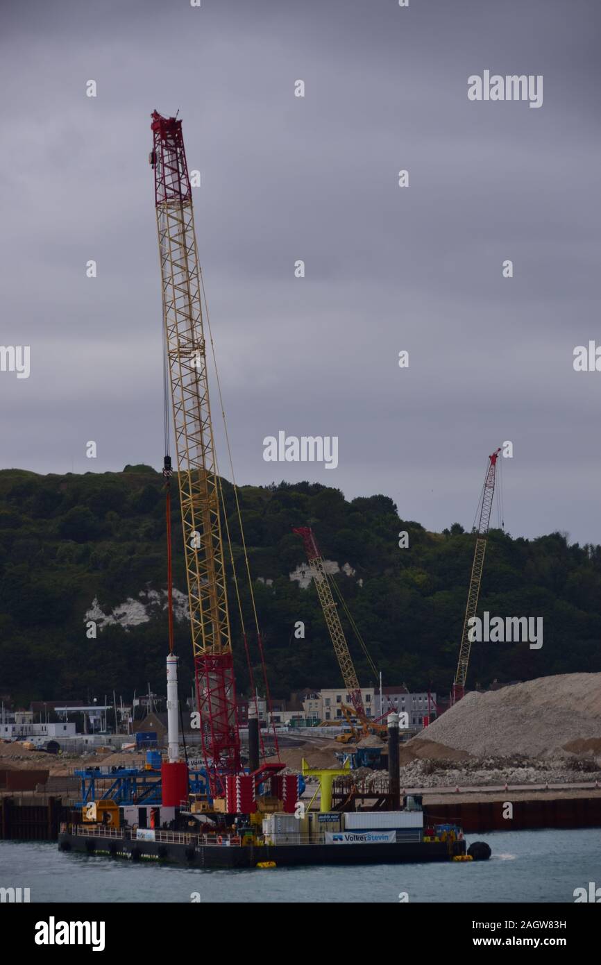 Expansion and construction of Dover Port, Kent, England, UK Stock Photo ...