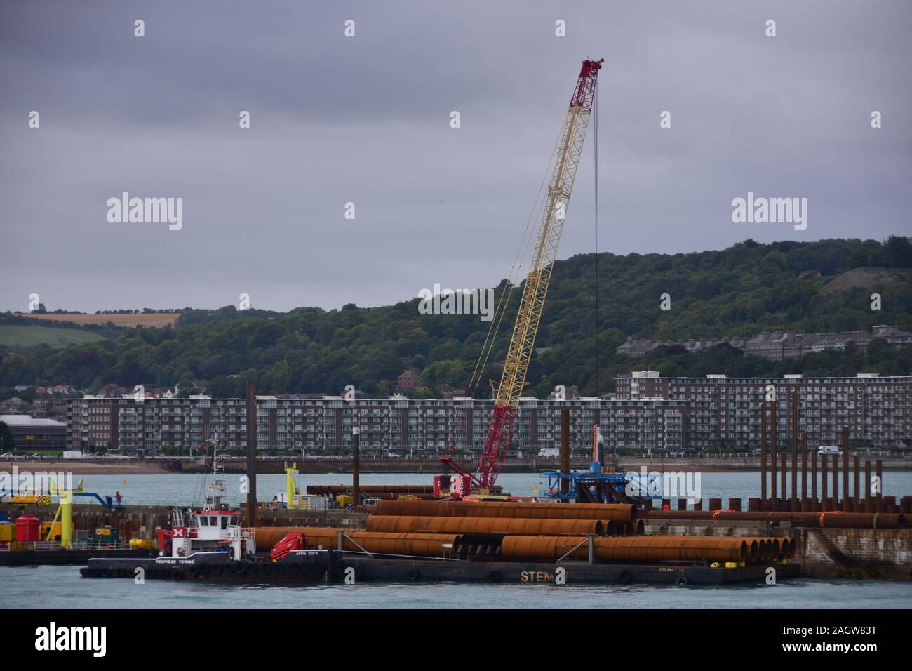 Expansion and construction of Dover Port, Kent, England, UK Stock Photo ...