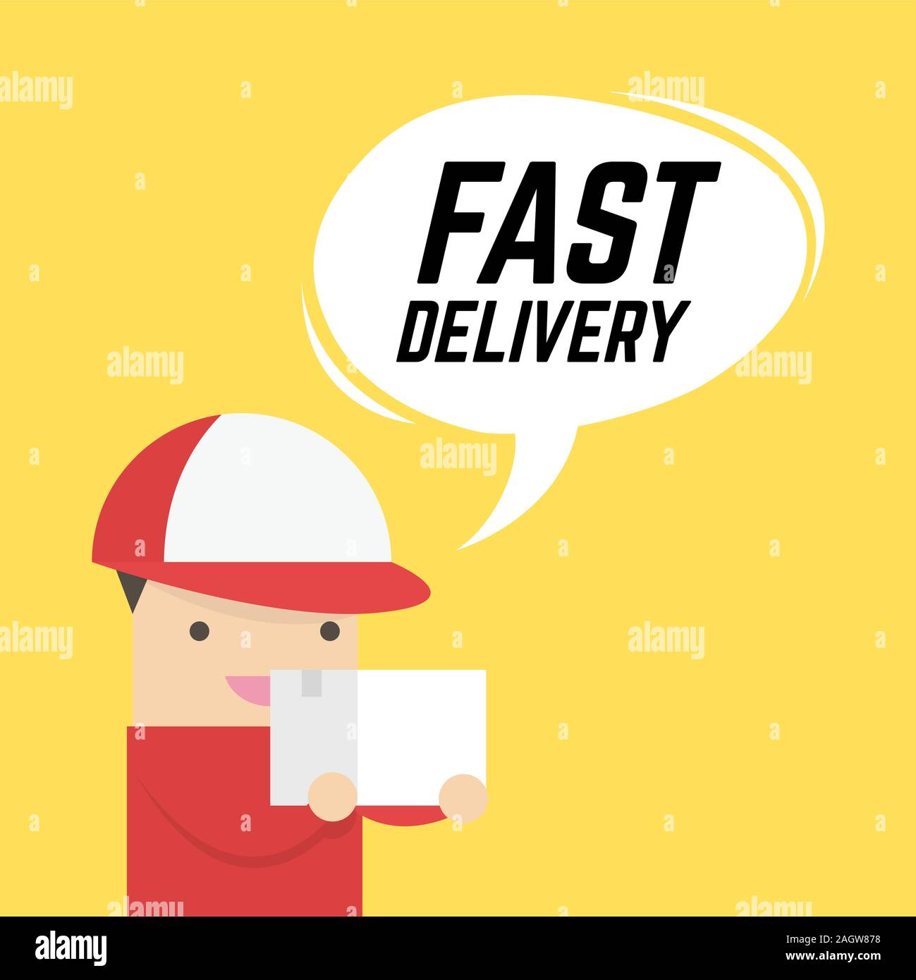 Fast delivery Service. Express delivery courier service. Man courier ...