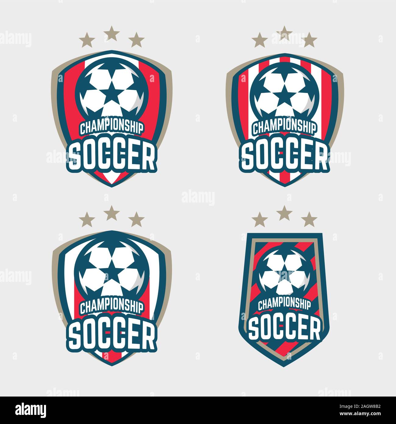 Championship Soccer Logo or Football Club Sign Badge Set. vector Stock ...