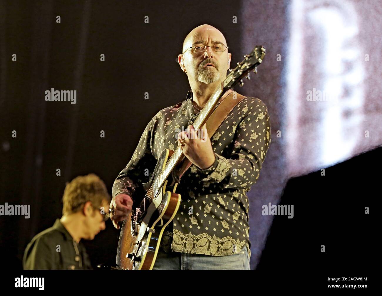 Liam Gallagher Performing at Manchester Arena Featuring: Paul Arthurs ...