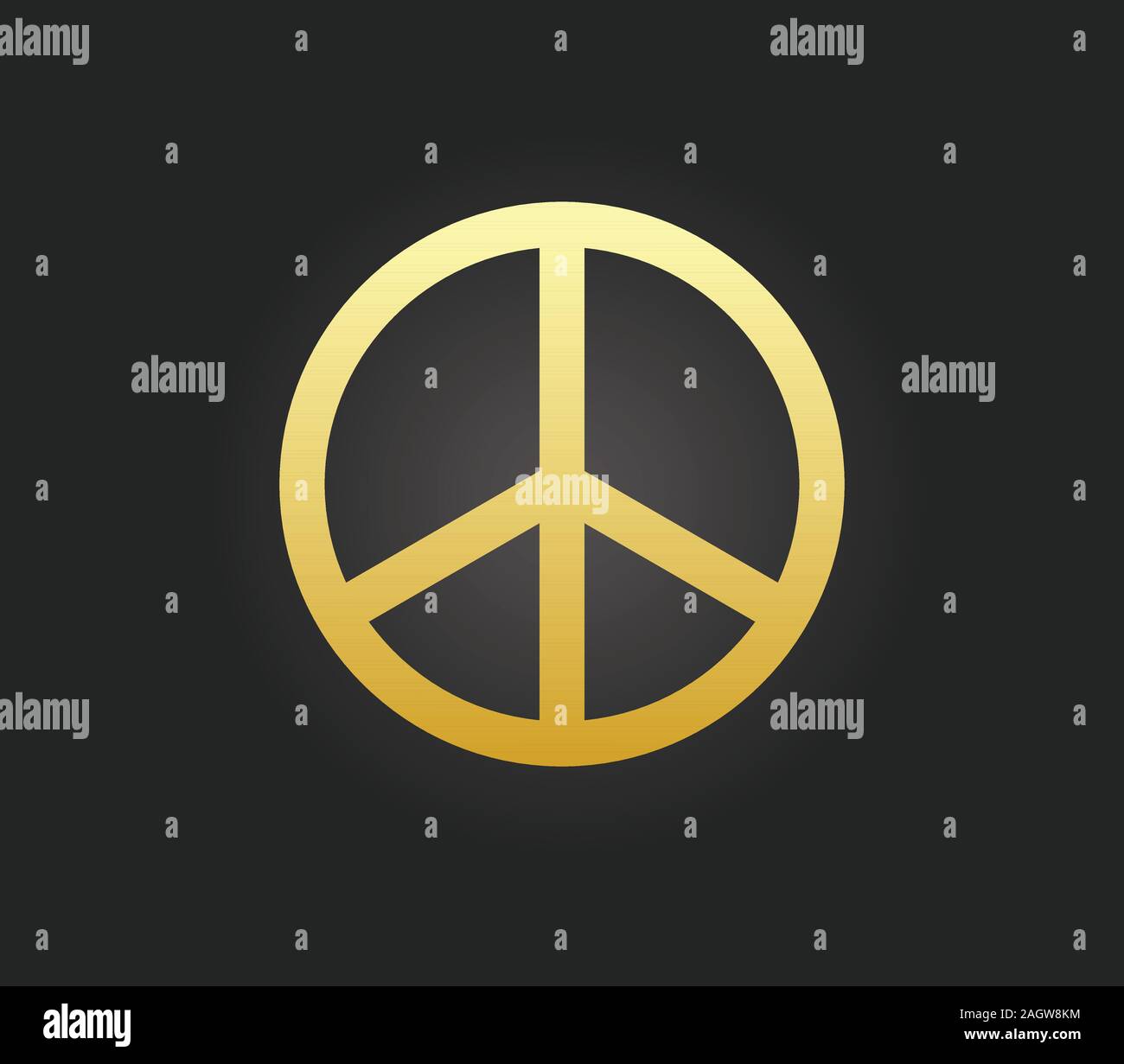 golden peace sign. Isolated Vector Illustration Stock Vector Image ...