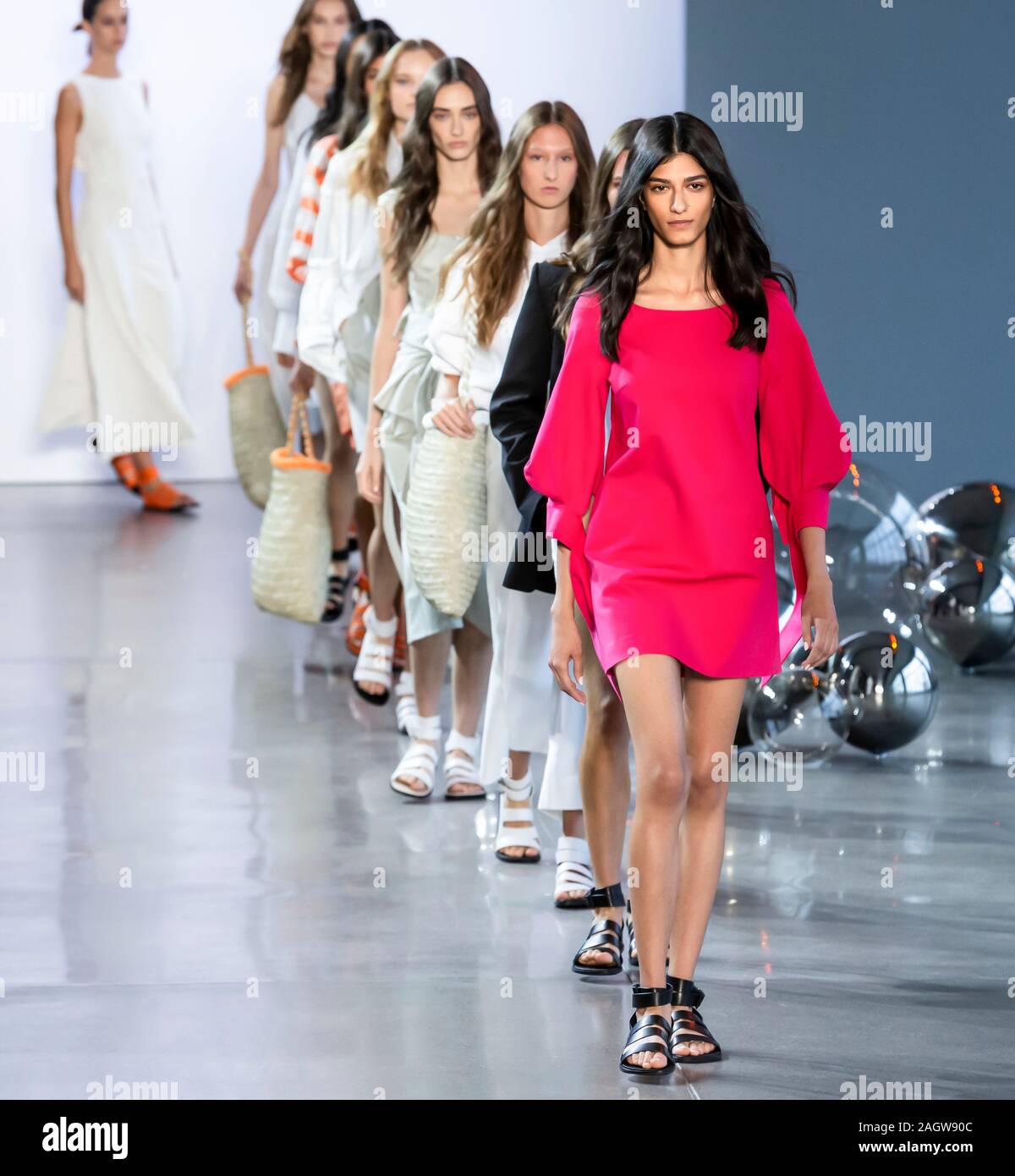 New York, NY - Sept 10, 2019: Gunce Gozutok walks the runway at the ...