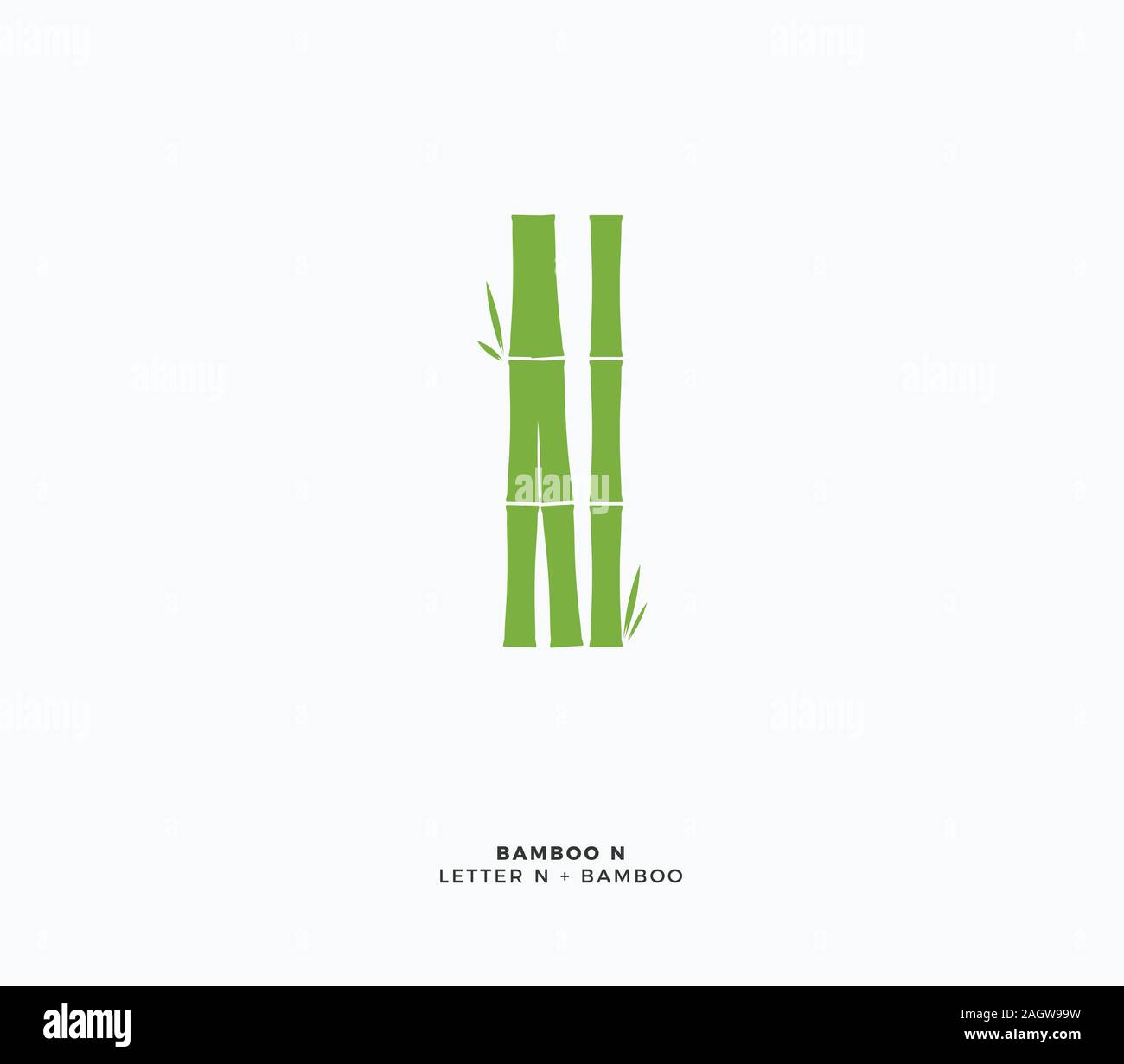 Abstract Green Bamboo logo. Isolated Vector Illustration Stock Vector ...