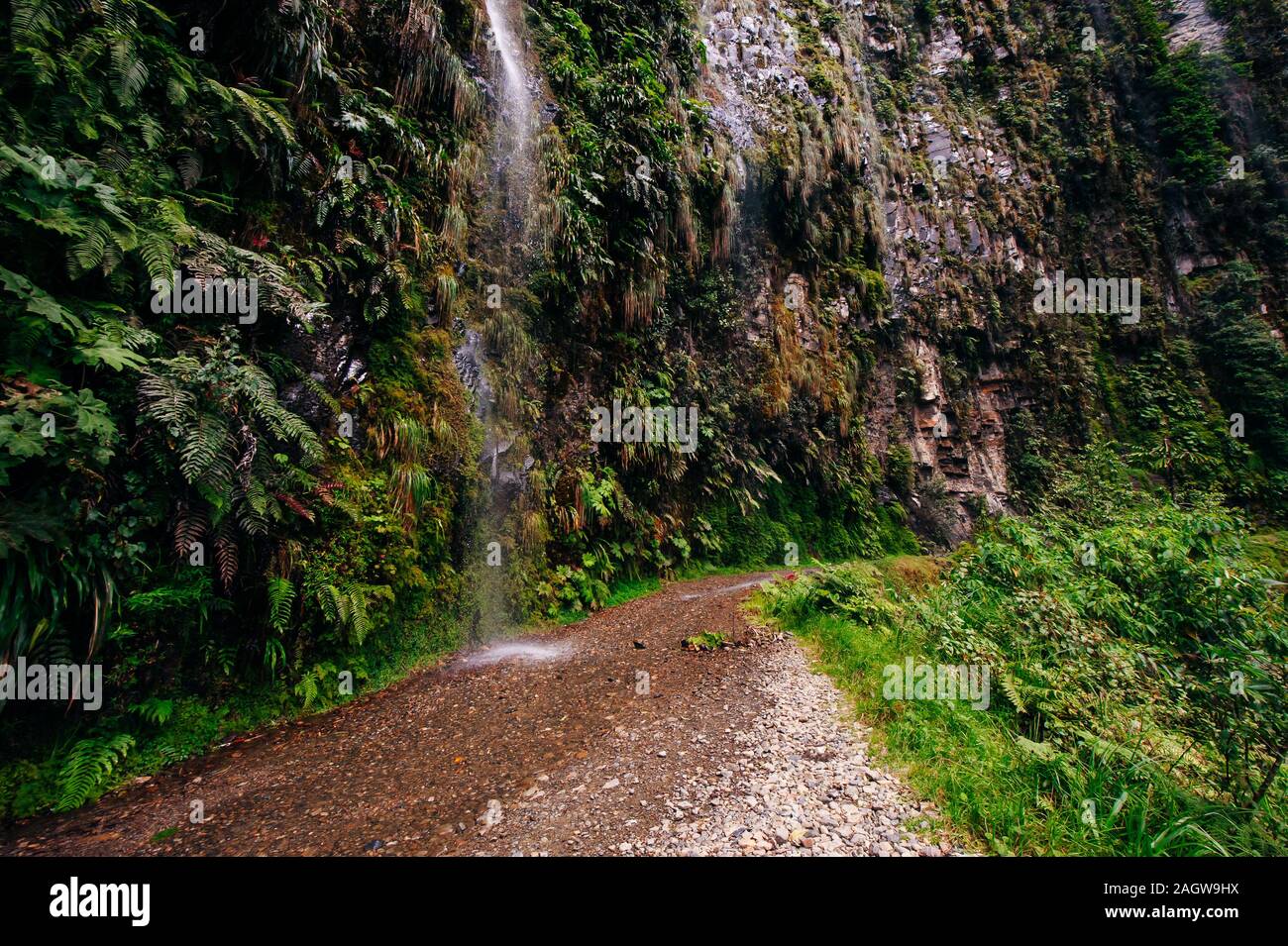 The Death Road is one of the most dangerous roads in the world Stock ...