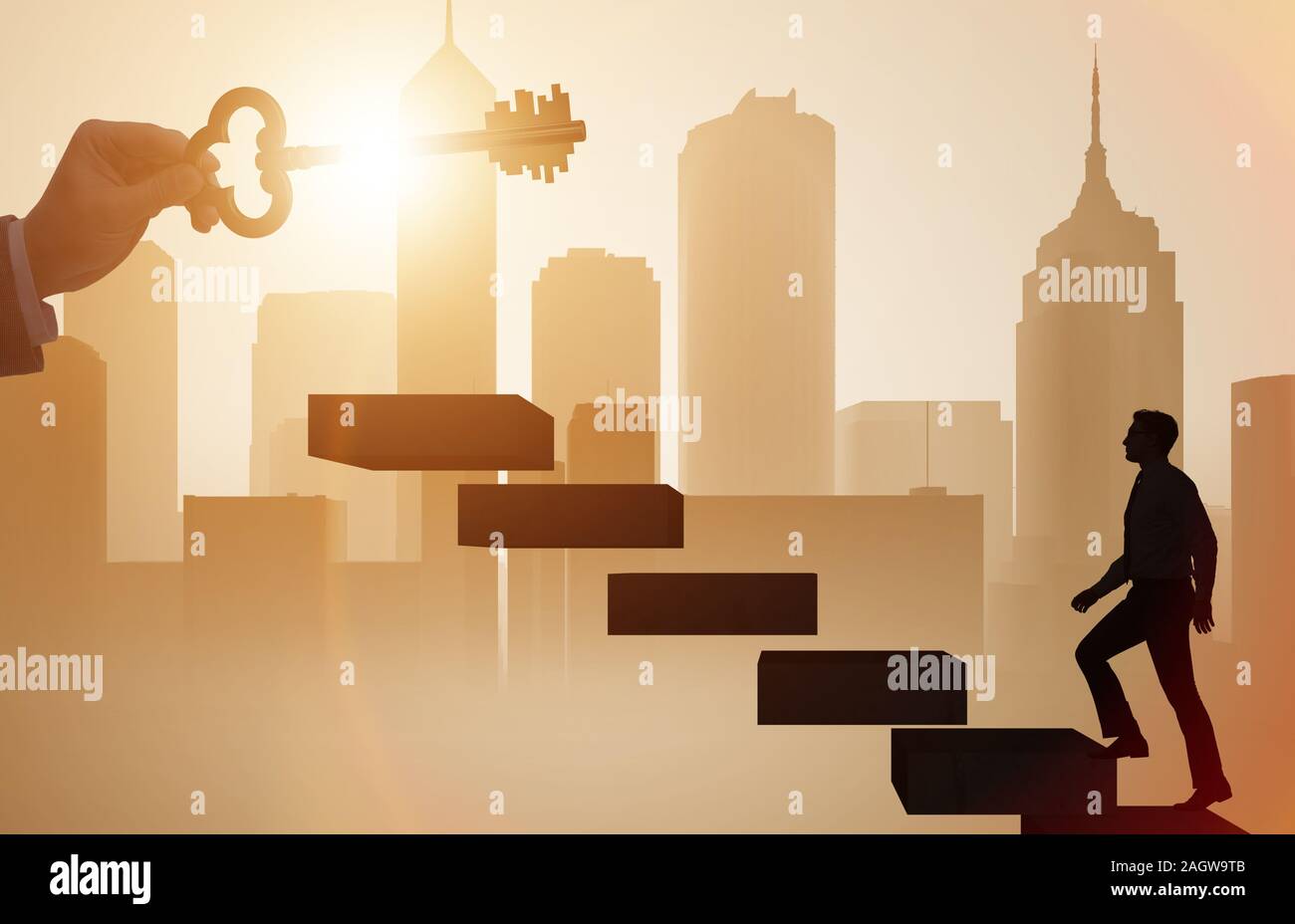 The concept with key to success illustration Stock Photo - Alamy