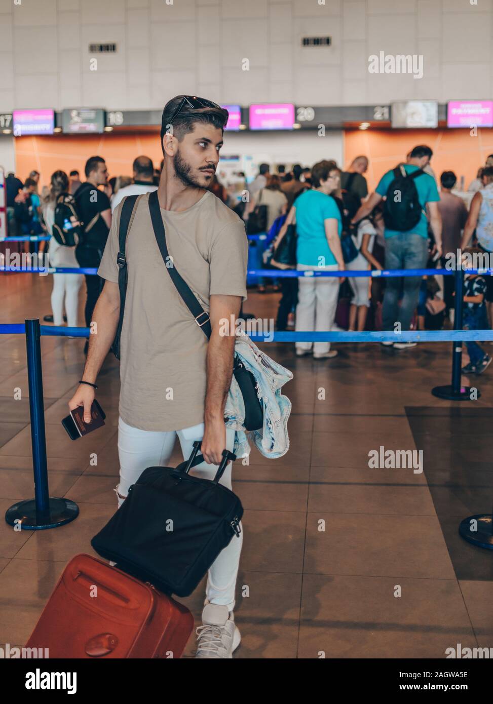 People watching flight information hi-res stock photography and images ...