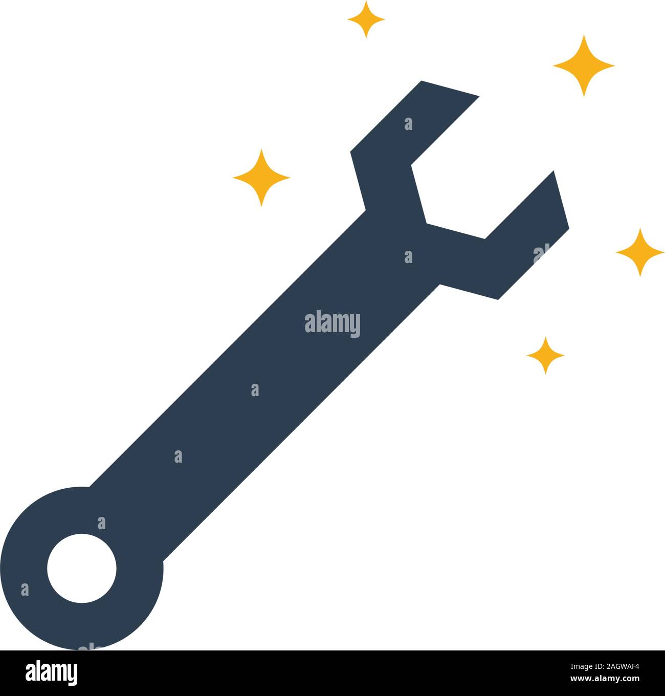 the Magic Wrench sign. Isolated Vector Illustration Stock Vector Image ...