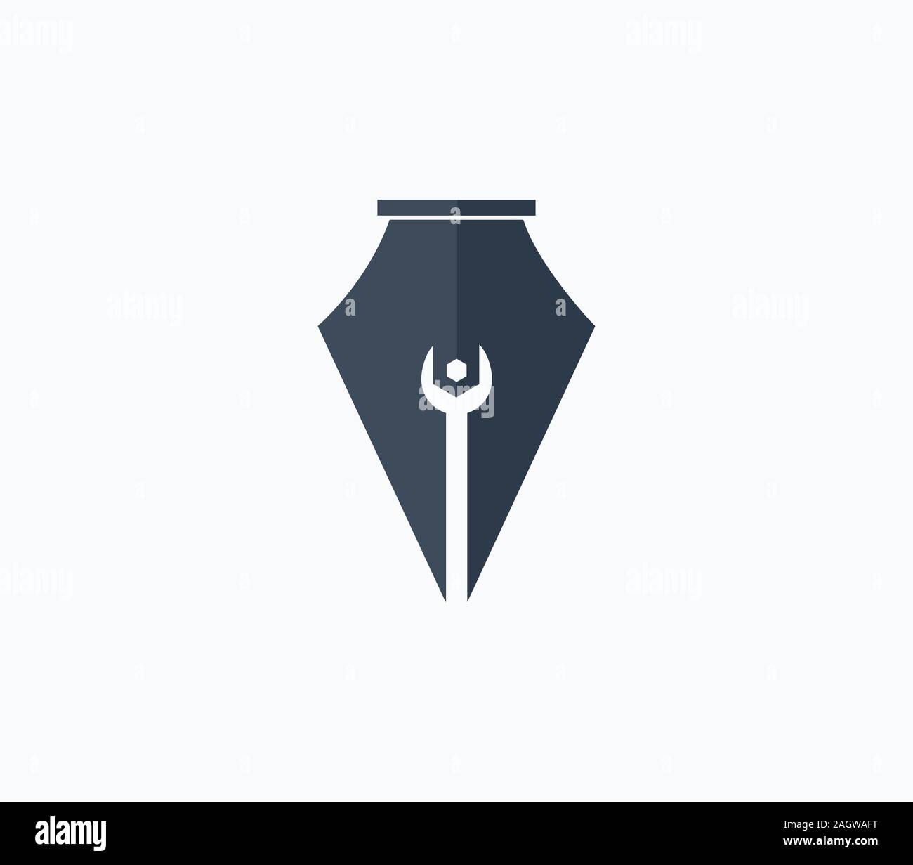 Abstract Wrench on writing pen. Isolated Vector Illustration Stock ...
