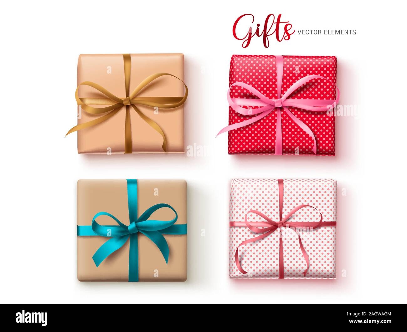 Gift present vector set. Gifts element for christmas, birthday and ...