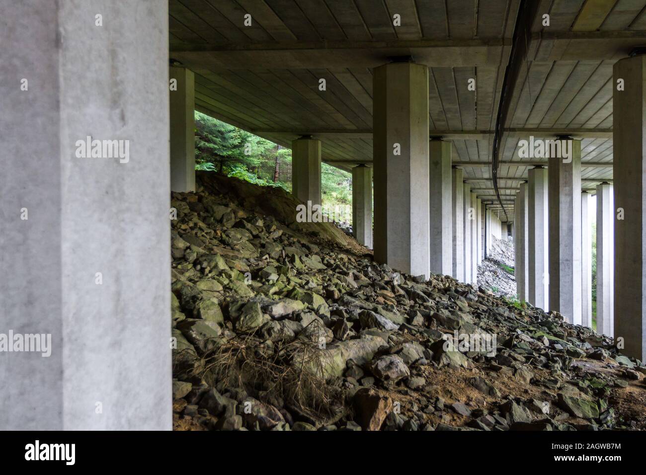 View from underneath a motorway in the Scottish highlands Stock Photo ...