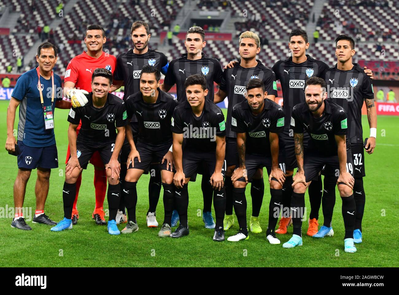 Doha. 21st Dec, 2019. Monterrey players pose for a team photo prior to ...