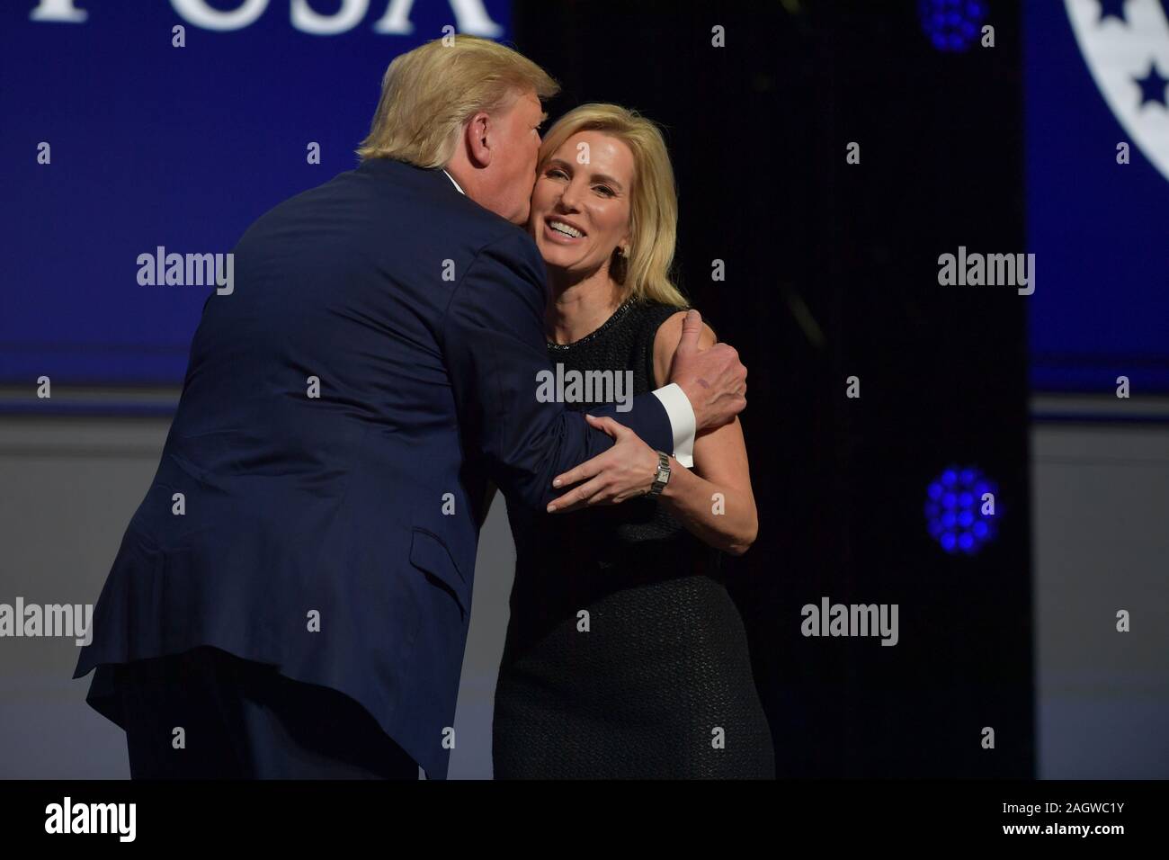 Florida, USA. 21 December 2019. President Donald Trump, Laura Ingraham ...