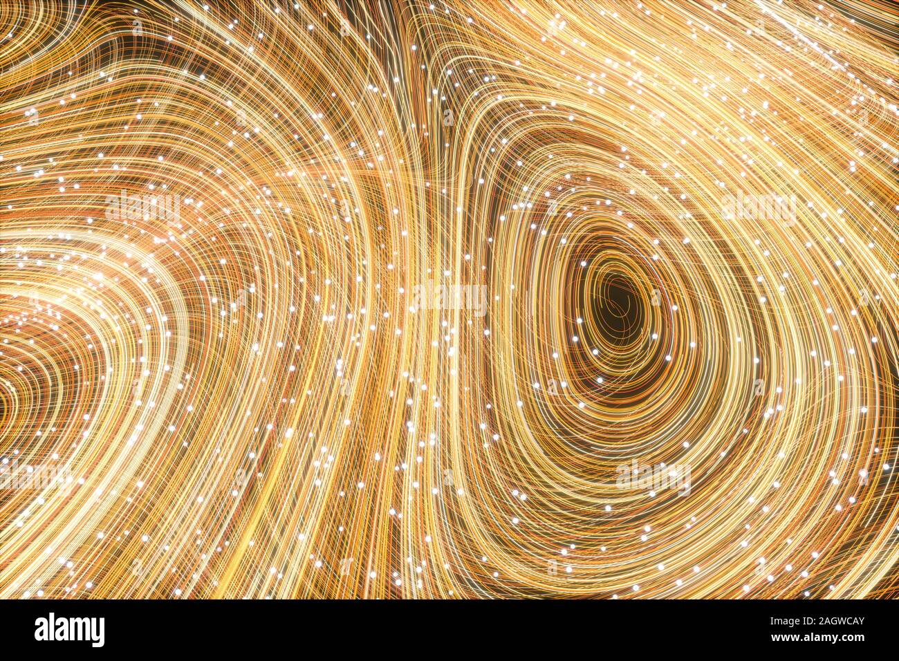 Flowing curves with colorful background, 3d rendering. Computer digital ...