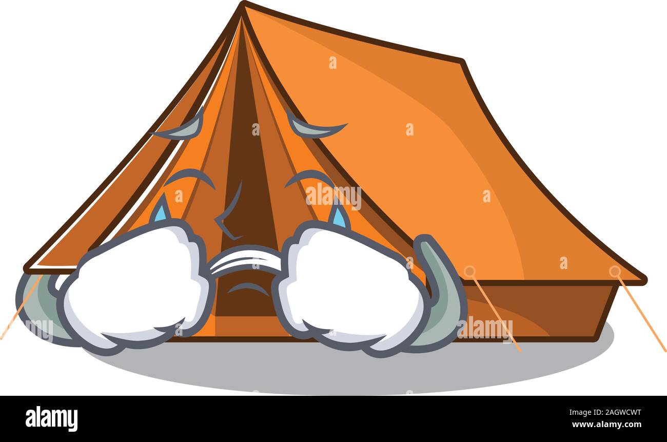 Sad Crying camping tent Scroll cartoon character design Stock Vector ...