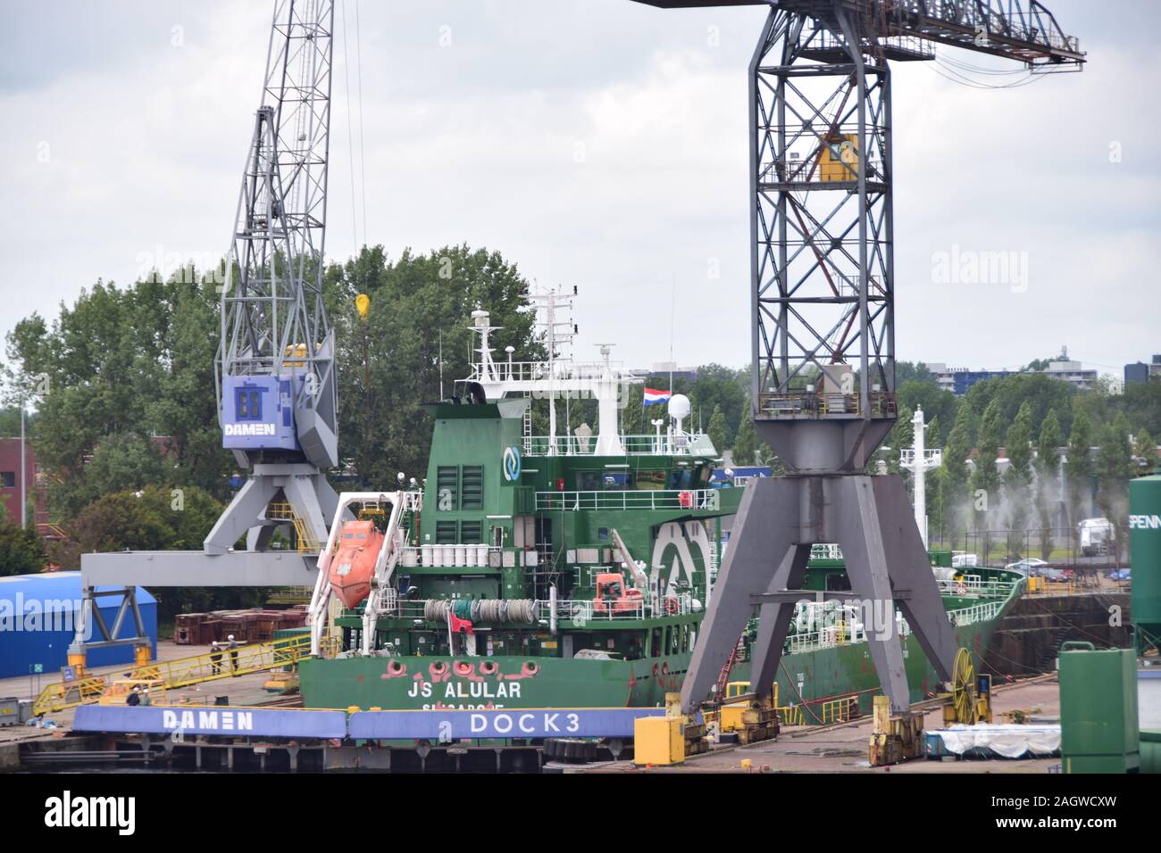 JS Alular in dry dock in Amsterdam, Holland / Nederlands / Netherlands ...