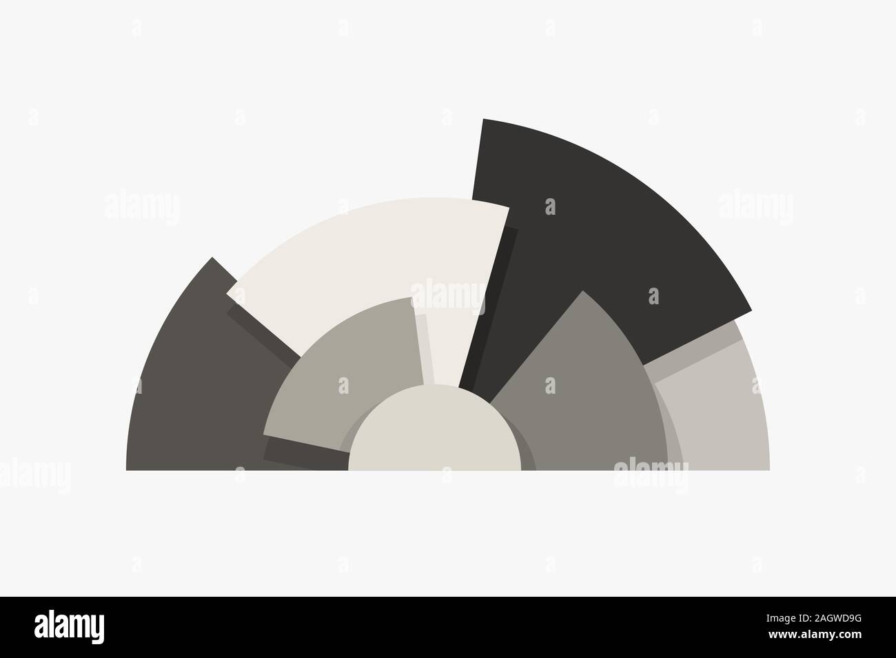 half circle diagram monochrome color Stock Vector Image & Art - Alamy