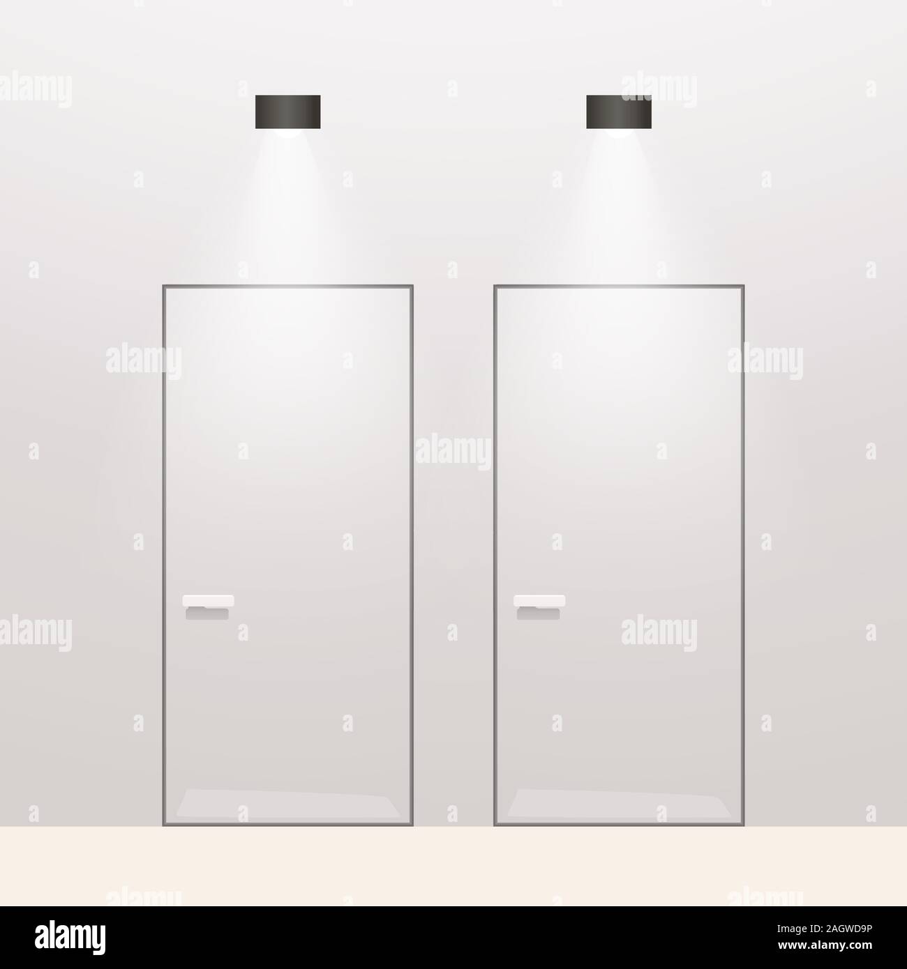 modern wc doors on white background Stock Vector Image & Art - Alamy