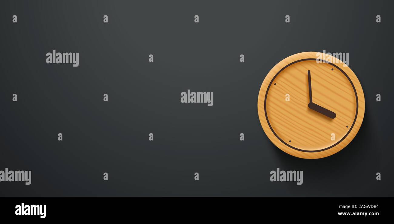 Wooden clock face on Stock Vector Images - Alamy